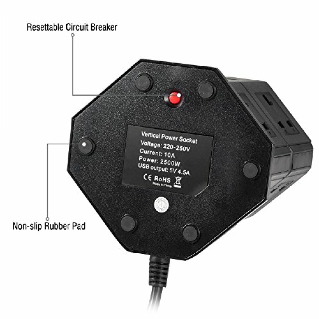 PRITEK 8 Way Extension Lead with 4 USB Ports - Remote Working Office ...