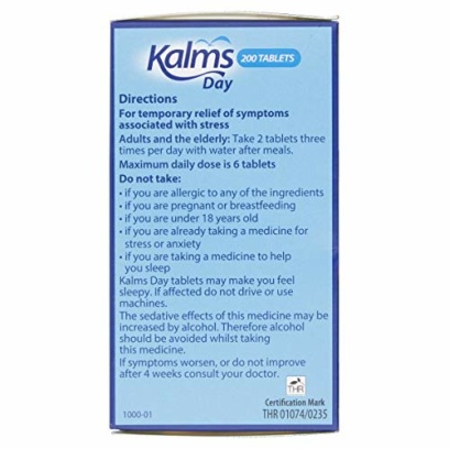 Kalms Day 200 Tablets - Traditional herbal medicinal product used for ...