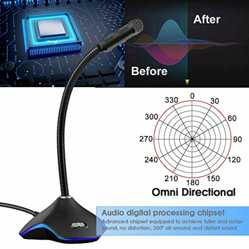 XIAOKOA USB Microphone for Laptop Microphone PC, Computer Microphone ...